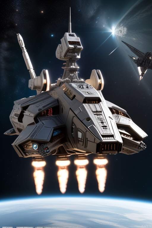 ((Space warship)), no humans, epic armageddon, Mechanical aesthetic ...